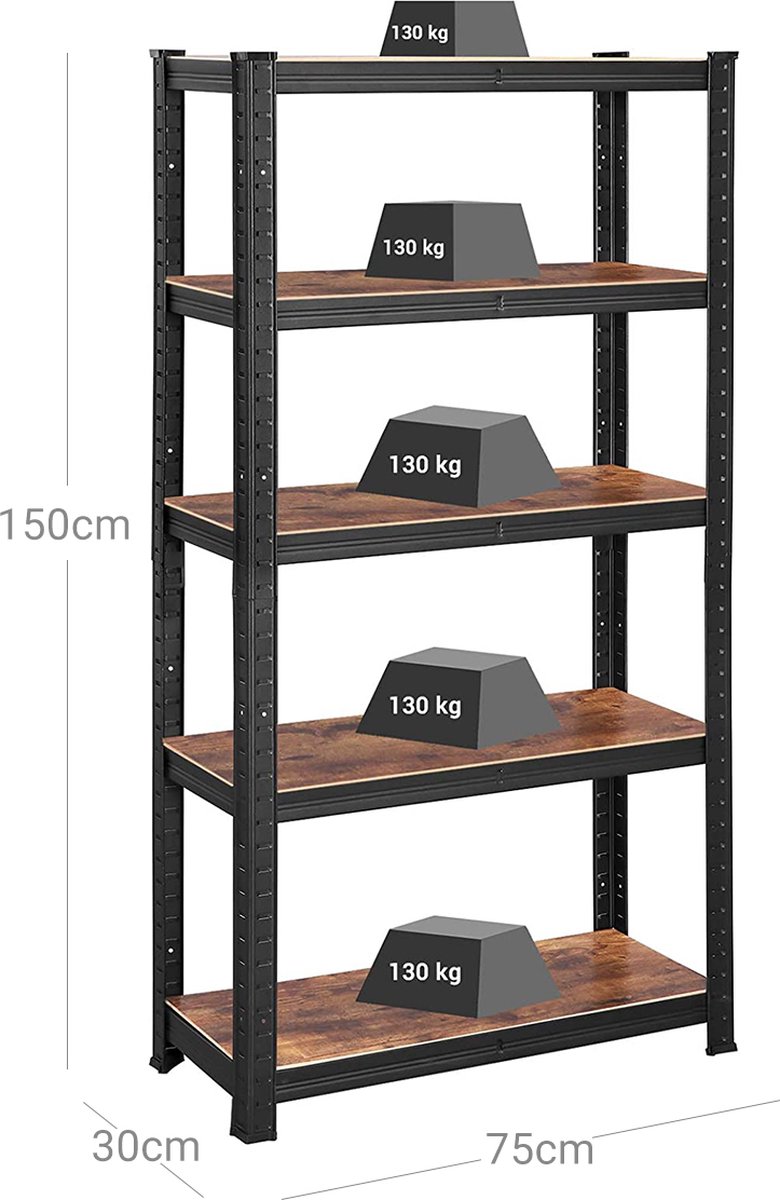 Industriele Stellingkast - Boekenkast - Opbergrek kast - Kasten ...