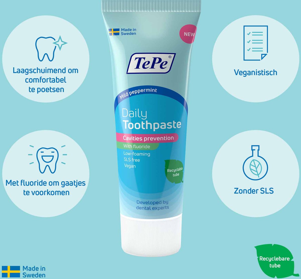 TePe Daily™ Tandpasta – fluoride tandpasta tegen gaatjes – 75 ml | bol.com