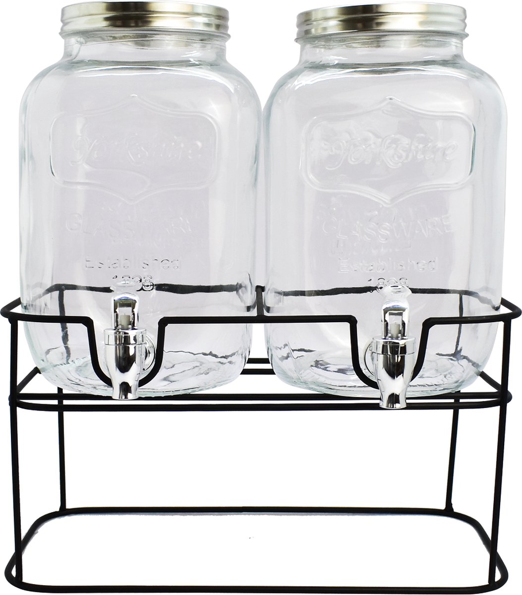 Cookinglife Drankdispenser - met houder - 2 x 4 Liter | bol