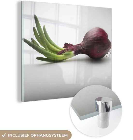 MuchoWow® Glasschilderij 50x50 cm - Schilderij acrylglas - Groene ...