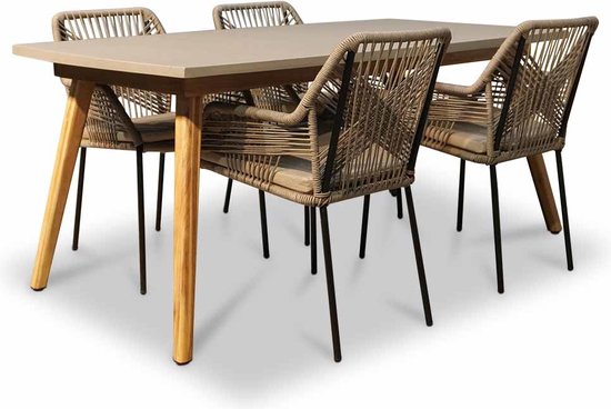 BUITEN living Copenhagen/Seville zand dining tuinset 5-delig ...