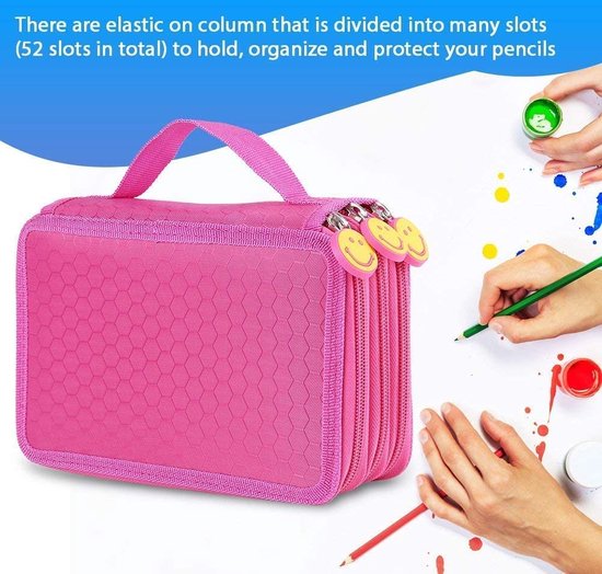 Art Pencil Case, 3-laags Pencil Case, Pencil Brush Organizer, Portable ...