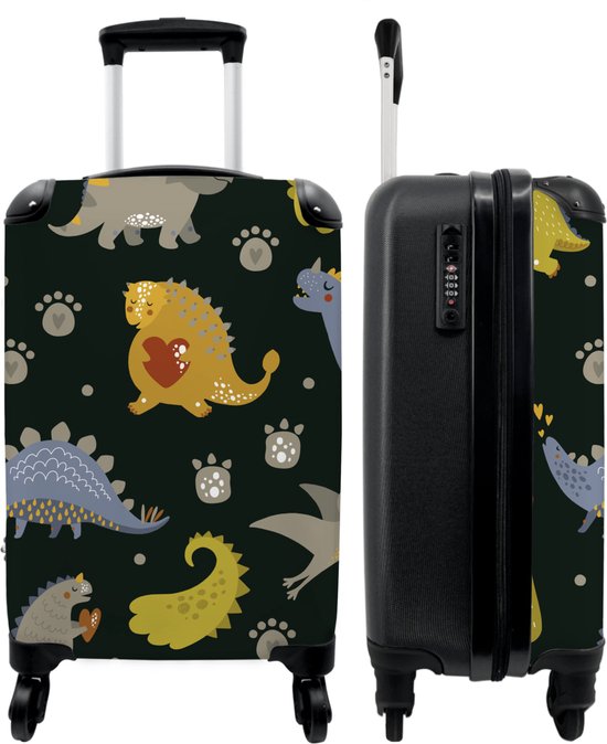 NoBoringSuitcases.com® Kinderkoffer - Dino - Pootafdruk - Patronen ...