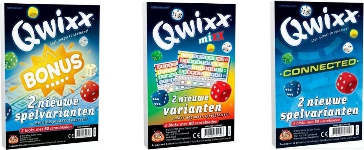Spellenset - Qwixx - Scoreblokken Mixx & Connected & Bonus | Games | bol