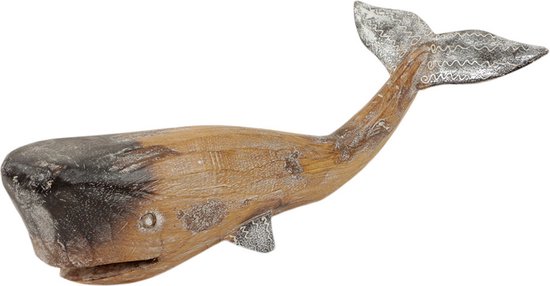 Beelden - Walvis - Hout - Zilver - 35x18x10 cm - Indonesie - Sarana ...