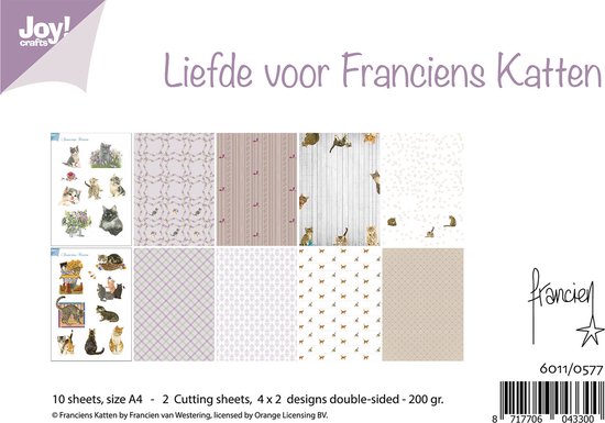 Joy! Crafts Papierset - Liefde voor Franciens Katten A4 - 10 vel - 2 ...