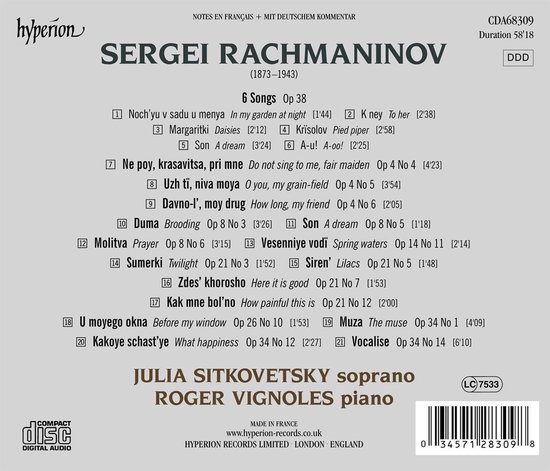 Julia Sitkovetsky - Songs (CD), Julia Sitkovetsky | CD (album) | Muziek | bol