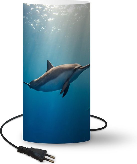 Lamp - Nachtlampje - Tafellamp slaapkamer - Dolfijn - Zee - Zon - 33 cm ...