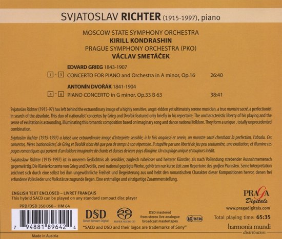 Sviatoslav Richter - Piano Concertos (Super Audio CD), Dvorak | Muziek | bol