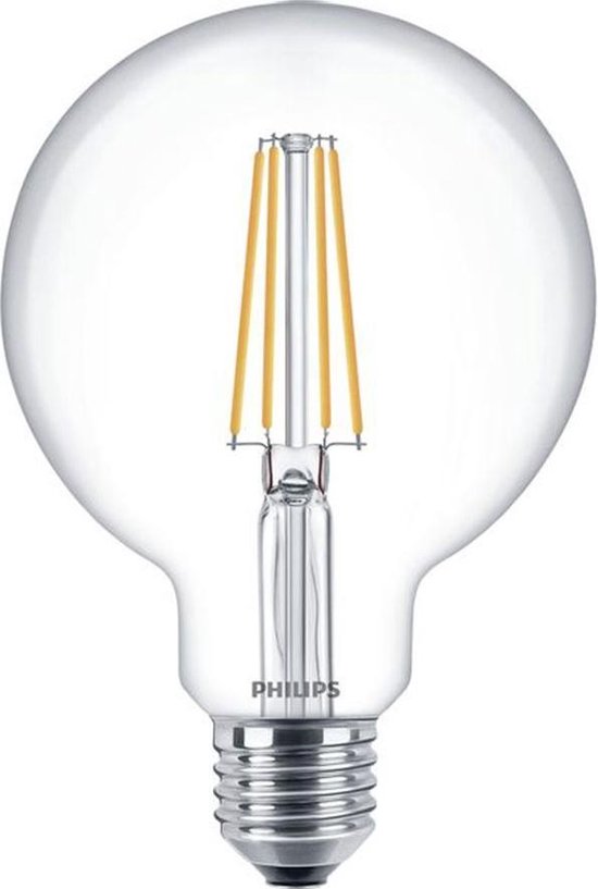 Philips Corepro LEDglobe E27 Filament Helder 95mm 7W 806lm - 827 Zeer Warm Wit |... | bol.com