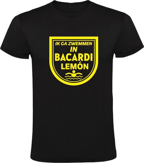 Ik ga zwemmen in Bacardi Lemon | Kinder T-shirt 140 | Zwart | Mart Hoogmaker |... | bol.com