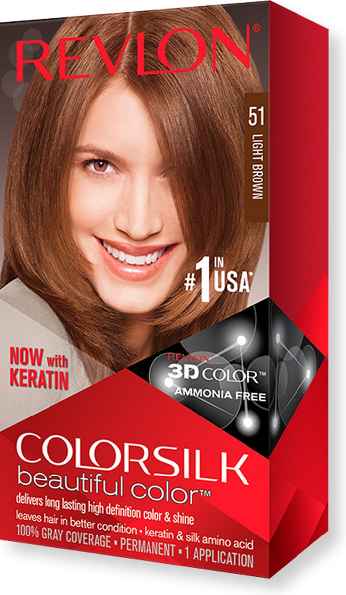 Haarkleur Zonder Ammoniak Colorsilk Revlon Lichtbruin | bol.com