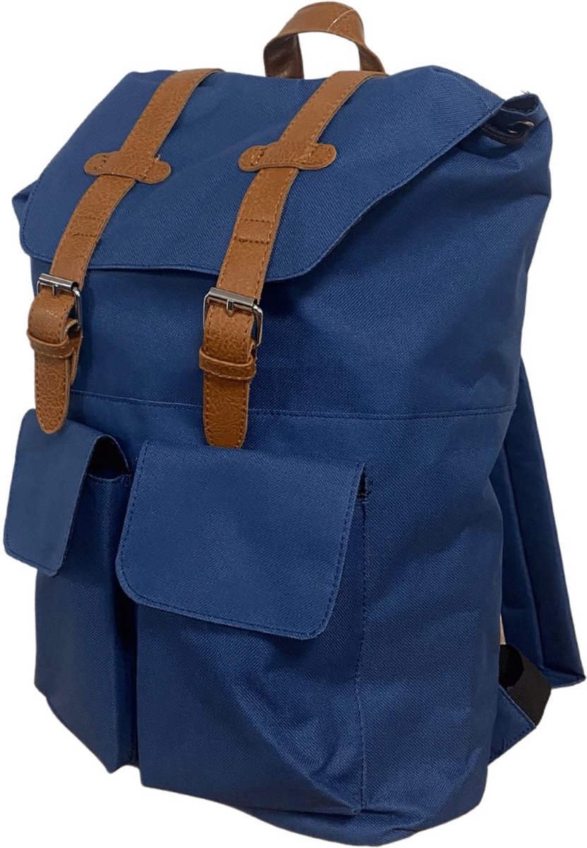Vintage Rugzak 18 Liter 30x13x45 - Retro Tas - Rugtas 18 Liter - Navy ...
