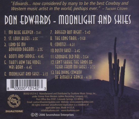 Don Edwards - Moonlight And Skies (CD), Don Edwards | CD (album ...