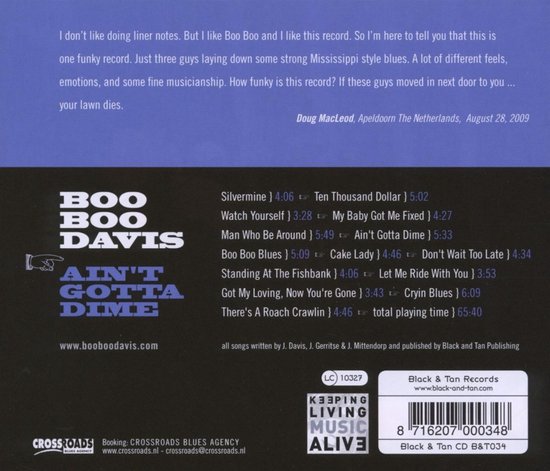 Boo Boo Davis - Ain't Gotta Dime (CD), Boo Boo Davis | Muziek | bol