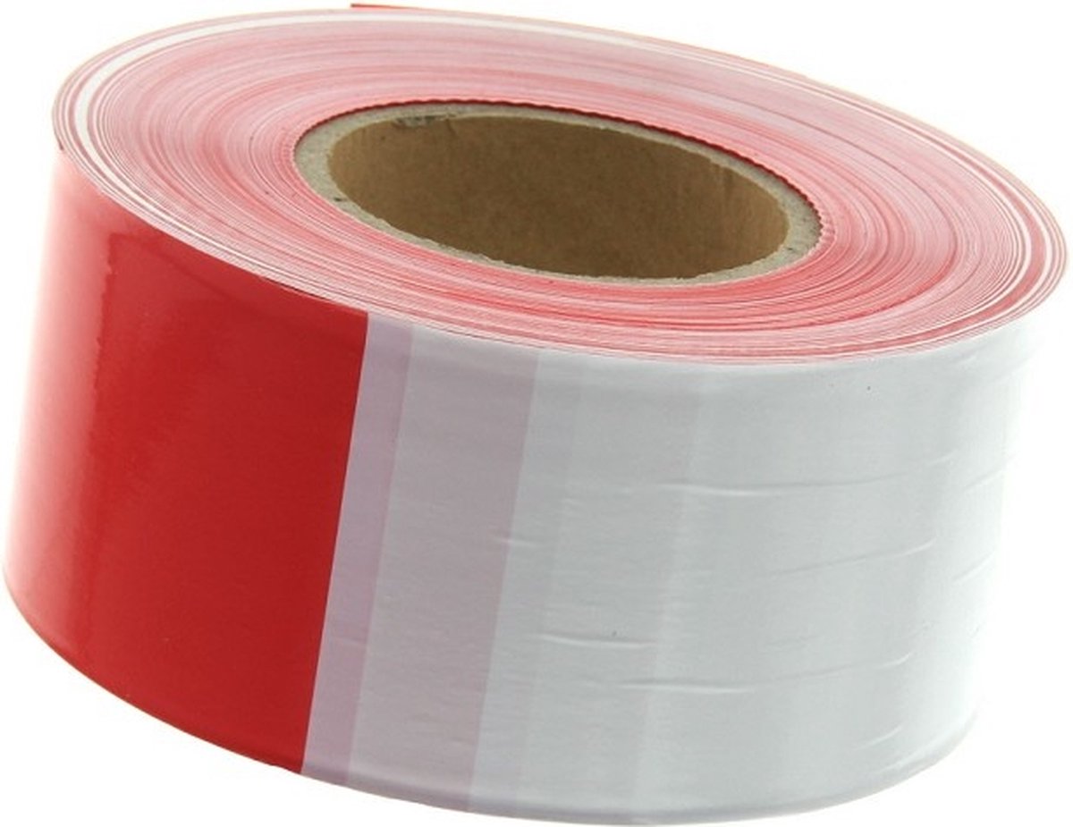 MM Eurotool Afzetlint - Rood en Wit - 80 mm x 500 meter | bol