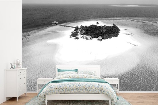 Behang - Fotobehang Tropisch eiland in de Malediven in vogelperspectief ...