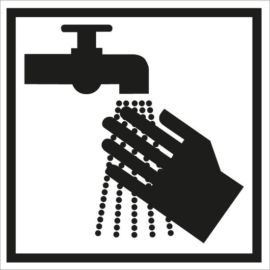 Handen wassen sticker 200 x 200 mm | bol