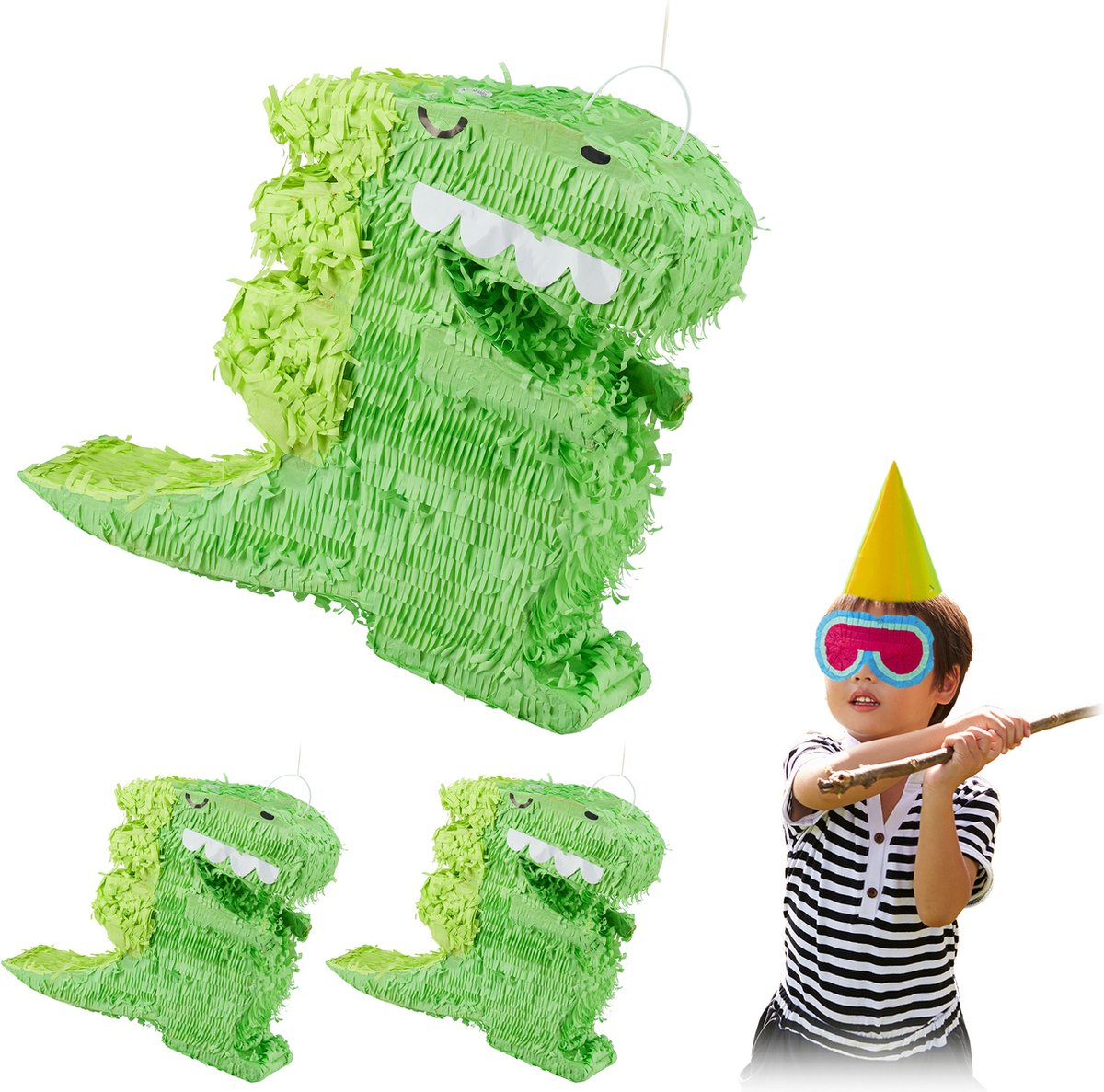 Relaxdays 3 x pinata dinosaurus - dino piñata - dinosauriër ...