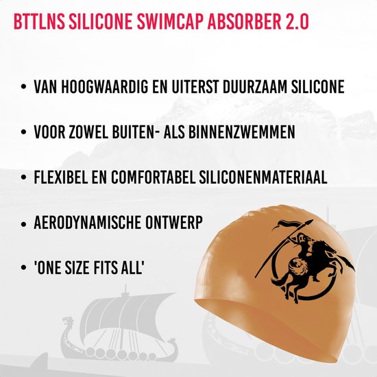 BTTLNS badmuts - swim cap - siliconen badmuts unisex - Absorber 2.0 ...