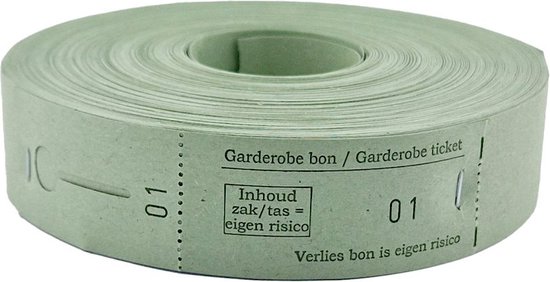 Bons de garde-robe CombiCraft op rol vert - 2500 pièces | bol