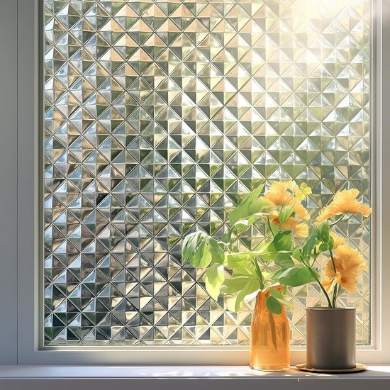 Matglazen raamfolie met statische hechting - UV-blokkerend - Kleurfolie - Decoratief... | bol