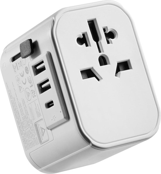 Universele reisadapter met Schuko-stopcontact en USB - Reisadapter ...