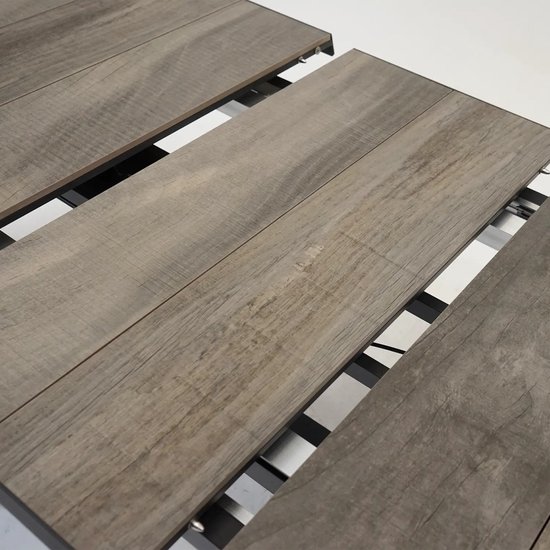 Uittrektafel verstelbaar Castilla Black 143/183x88x54/74cm | bol