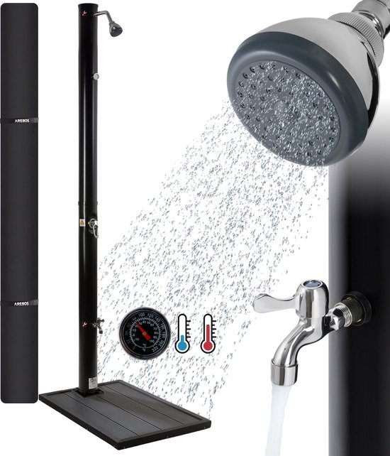 AREBOS Tuindouche met Bodemplaat - Solar Douche met thermometer ...