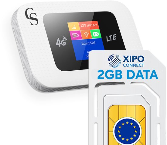 CS Mifi Router Draadloos Wifi EU Pakker - Met Simkaart 2GB EUROPA Data ...