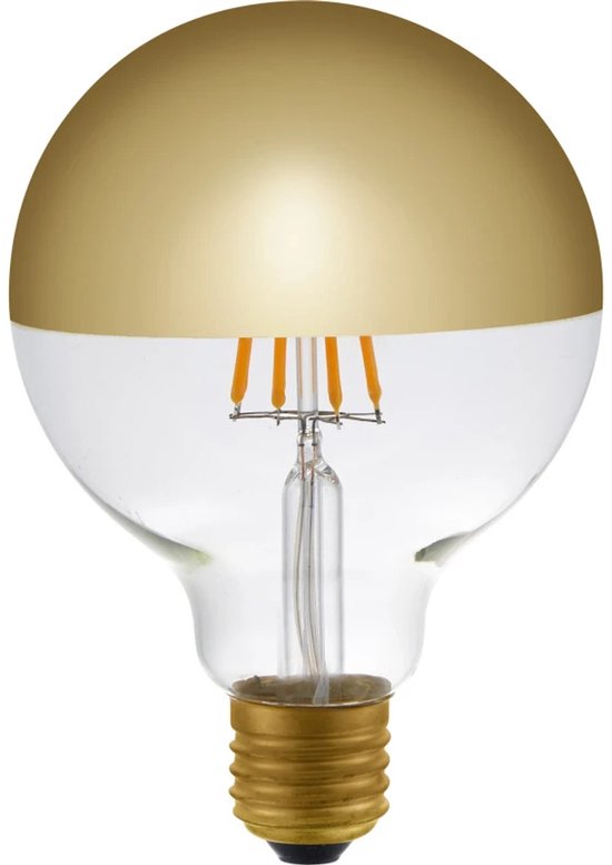 SPL LED Filament Globe Kopspiegel (GOUD) - 4W / DIMBAAR | bol