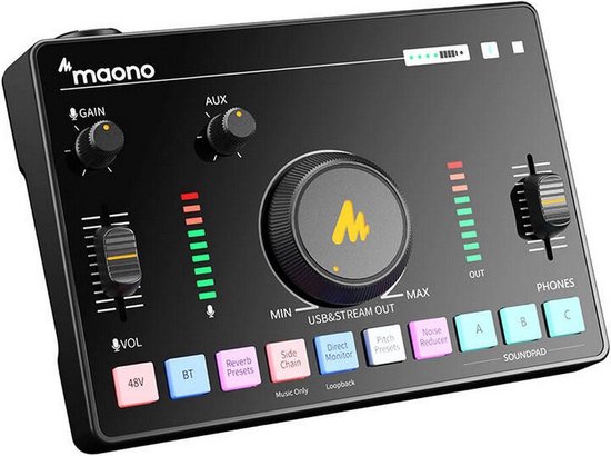 Maono - AMC2 Neo - Streaming Deck - 48V Fantoomvoeding - Bluetooth DJ ...