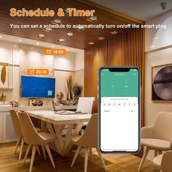 Smart Plug (type F) Slimme Stopcontact Wifi16 A 3680W met Energiemeter ...
