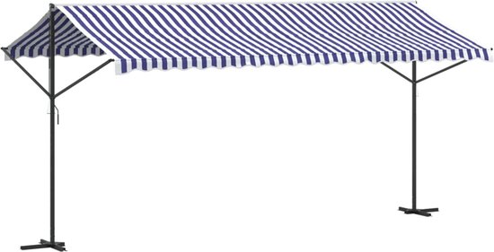 vidaXL - Luifel - vrijstaand - 500x300 - cm - stof - en - staal - blauw ...