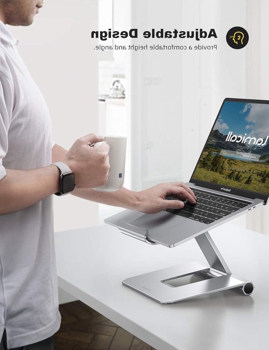 Laptop standaard Verstelbare Laptopverhoger - Opvouwbare Ergonomische ...