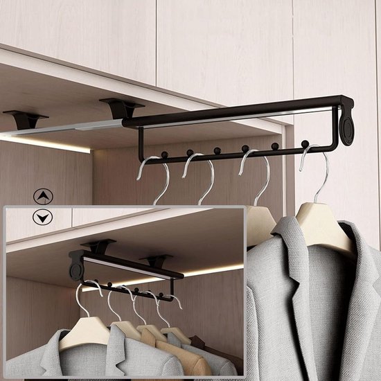 Retractable Pull Out Pants Rack - Heavy Duty Adjustable Closet Rod ...