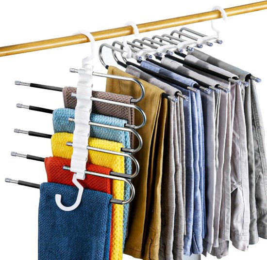2 Stuks Broekhangers Ruimtebesparend 9 Lagen Kleerhangers Broeken 2 Stuks Broekhangers Ruimtebesparend 9 Lagen Kleerhangers Broeken