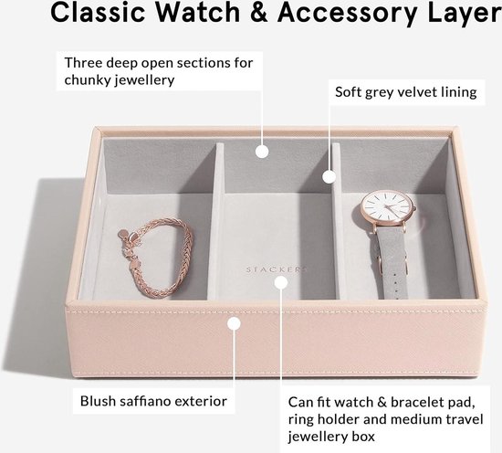 Blush Pink Klassieke Sieradendoos Set van 2 - Stackers. | bol