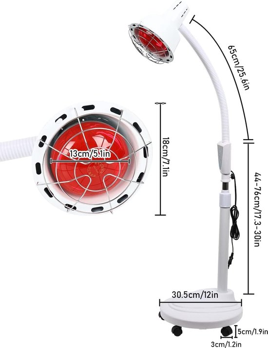 Infraroodlamp - Infrarood Lamp - Infrarood Therapie - Pijnverlichting ...