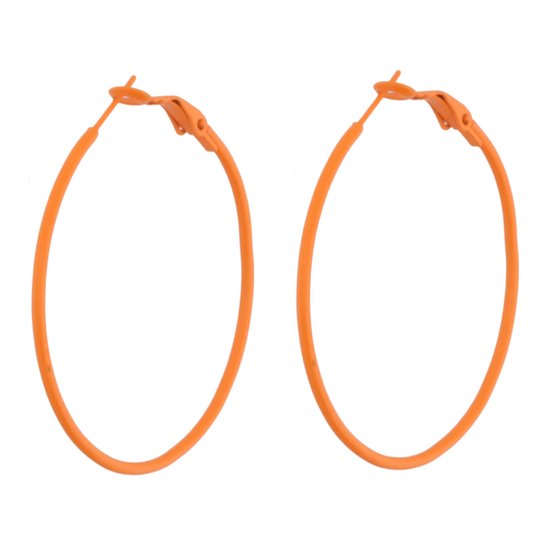 Behave - Oorbellen - Oorringen - Dames - Neon Oranje - Trendy Statement ...