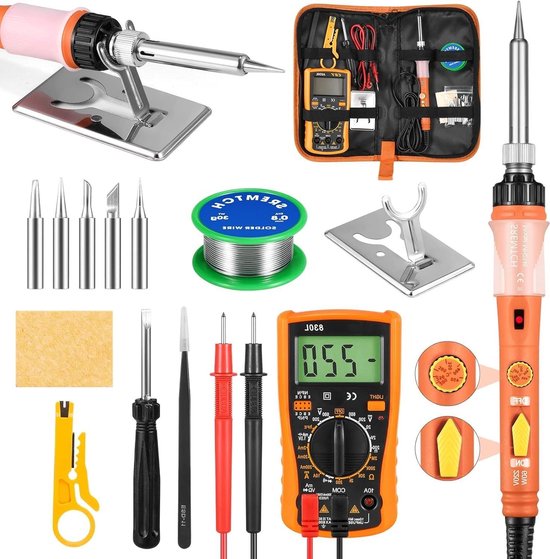 Digitale soldeerboutset 60 W 220 V - instelbare temperatuur 200 °C ...