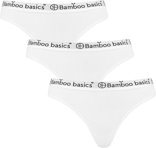 Bamboo Basics - 3-Pack Dames Bamboe Strings Emma – Wit - M | bol