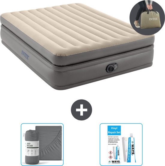 Intex Luchtbed - 2-Persoons - 152 x 203 x 51 cm - Grijs - Inclusief ...