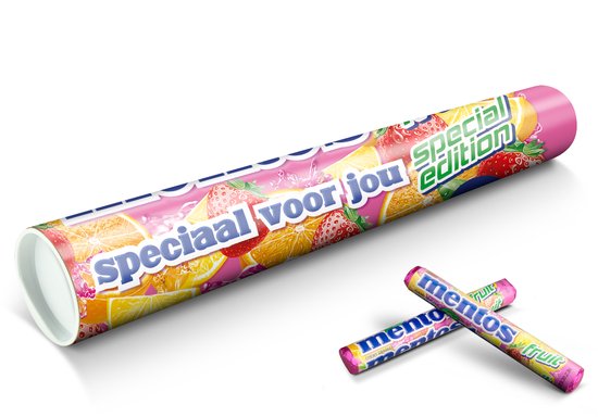 Mega Mentos Fruit Tube - XXL Mentos Fruit Giftroll "Speciaal voor jou ...