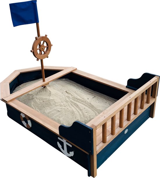 AXI Doris Boot Zandbak met opbergbank Antraciet/bruin – Vlag en houten ...