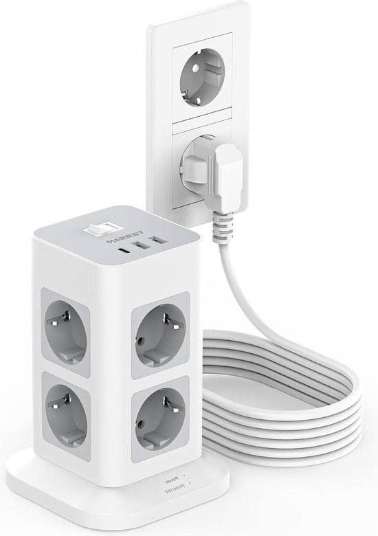 Verlengkabel Meervoudige Contactdoos-Overspanningsbeveiliging ...