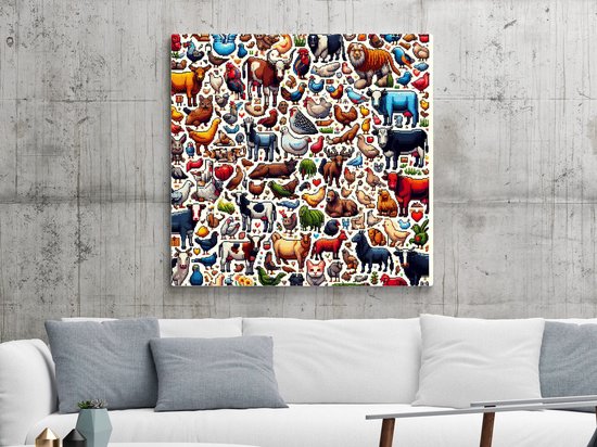 Pixel art vee schilderij | Digitale weide: een meesterwerk van ...