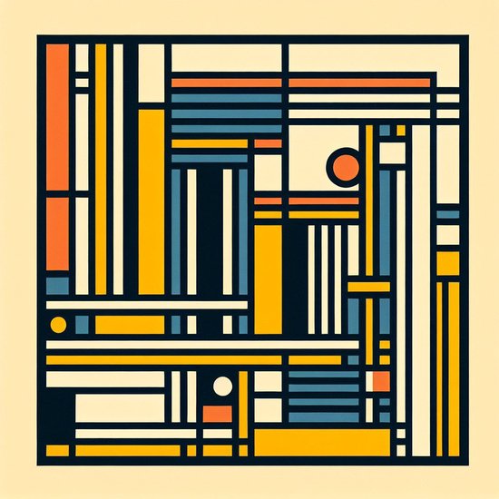Line art mondriaan schilderij | Rhythmische geometrie: een ode aan ...