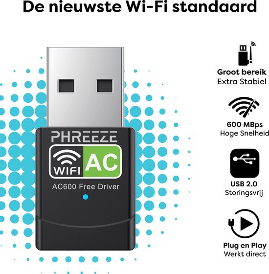 Dual Band WiFi Adapter USB - 600 MB/s - 2,4 en 5 Ghz - Kleine Wi-Fi ...