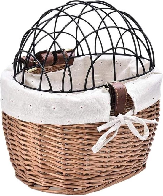 Hondenfietsmand elektrische fiets met Wilg Geweven Design Pet Carrier ...